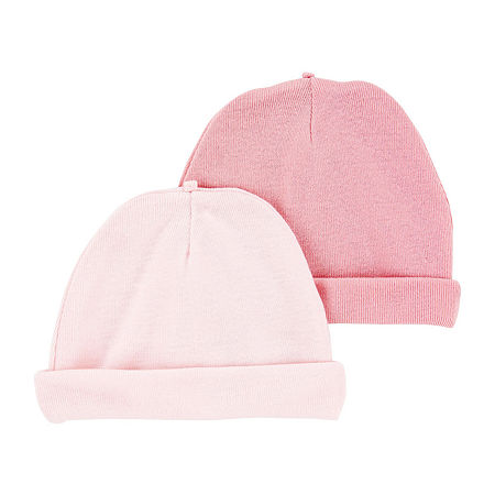 Carters Baby 2-Pk. Rolled-Cuff Caps - Pink
