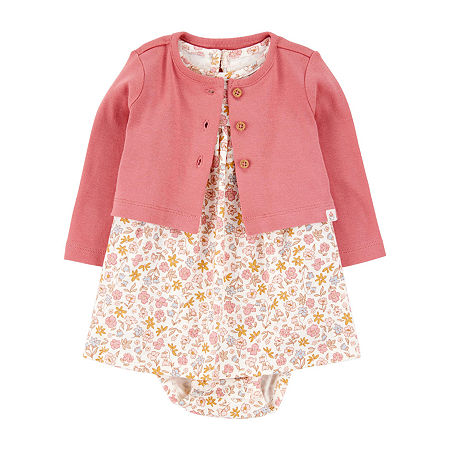 Baby Girl (NB-12M) Carters(R) Floral Bodysuit Dress with Cardigan