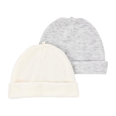 Carters Baby 2-Pk. Rolled-Cuff Caps - Ivory
