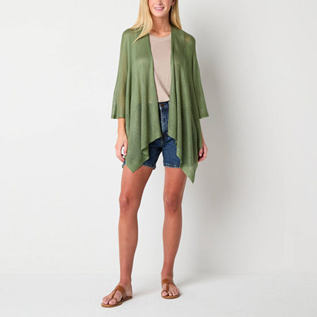 Click here for a.n.a Open Knit Wrap  One Size  Green prices