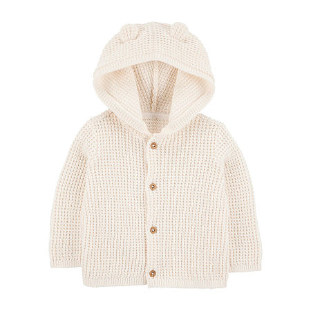 Click here for Carters Baby Neutral Cotton Hooded Cardigan - Ivor... prices