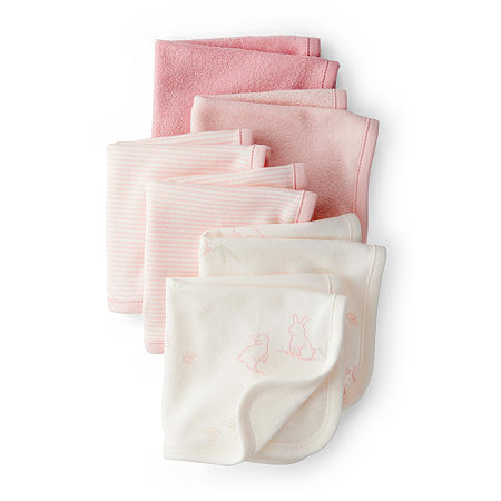 Carters Baby Wash Cloths  6 Pack - Pink Multi