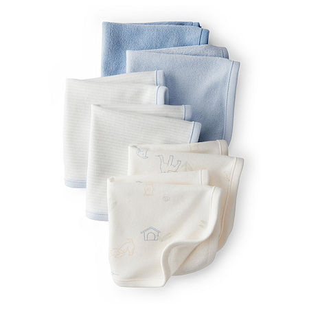 Carters Baby Wash Cloths  6 Pack - Blue Multi