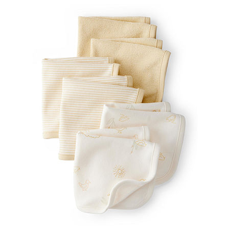 Carters Baby Wash Cloths  6 Pack - Yellow Multi