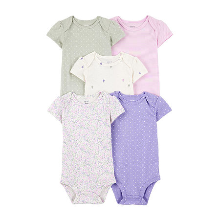 Baby Girl (NB-24M) Carters(R) 5pk. Floral Polka Dot Bodysuits