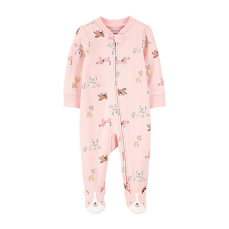 Carters Baby Girls Cotton Dog-Print Sleep & Play Pajamas - Pink/Dogs