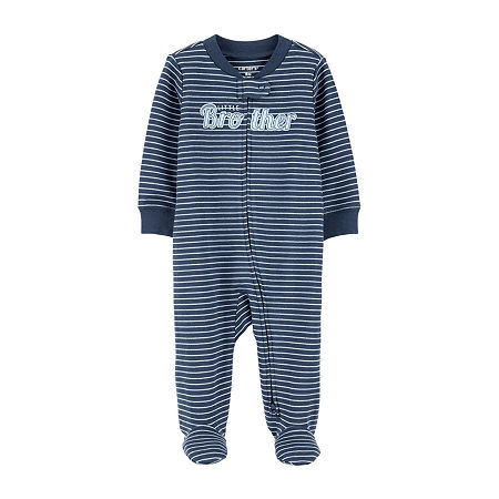 Carters Baby Boys Cotton Little Brother Sleep & Play Pajamas - Blue/Lil Brother
