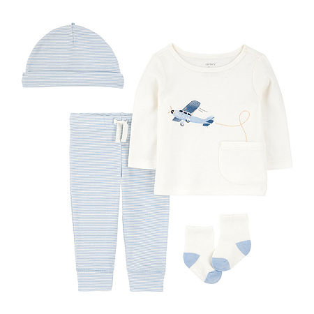 Baby Boy (NB-12M) Carters(R) 4pc. Airplane & Stripe Pants Set