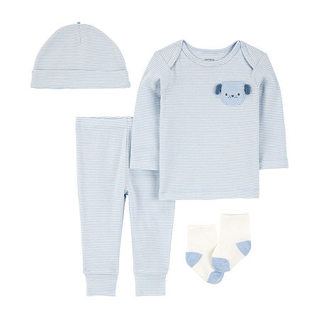 Carters Baby Boys 4-Pc. Cotton Puppy-Print Outfit Set - Blue