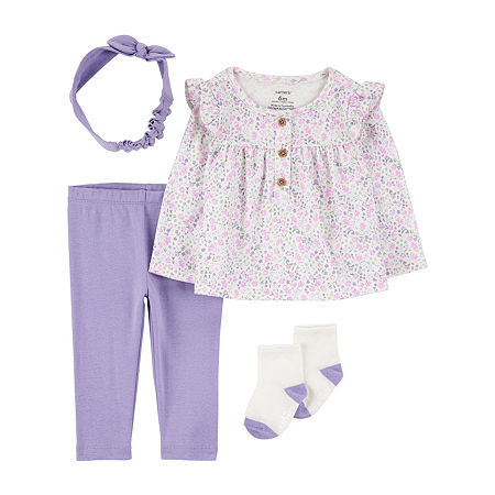 Click here for Carters Baby Girls Floral-Print Top  Headwrap  Pan... prices