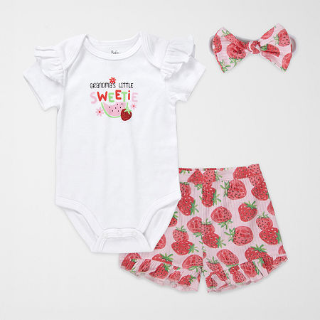 Click here for Baby Essentials Baby Girls 3-pc. Short Set  12 Mon... prices
