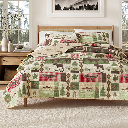 Click here for Linery Animal Mosaic Reversible Quilt Set  One Siz... prices
