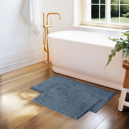 Click here for Casual Comfort Chenille Bath Rug  One Size  Blue prices