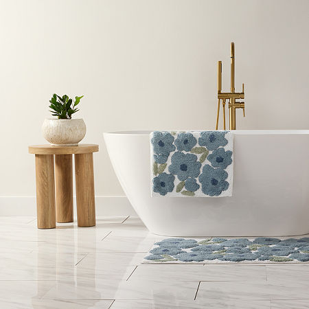 Click here for Casual Comfort Blossoms Pattern Cotton Bath Rug  O... prices