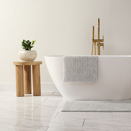 Click here for Casual Comfort Pinstripe Cotton Bath Rug  One Size... prices