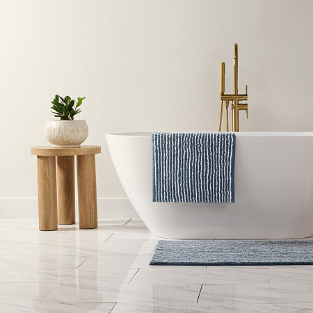 Click here for Casual Comfort Pinstripe Cotton Bath Rug  One Size... prices