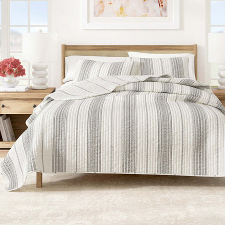 Click here for Linery Farmhouse Stripe Reversible Quilt Set  One... prices