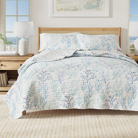 Click here for Linery Blue Coral Reversible Reversible Quilt Set... prices