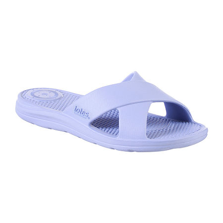 Click here for Totes Womens Totes Sandals Slide Sandals  8  Purpl... prices