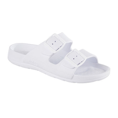 Click here for Totes Womens Totes Slide Sandals  10  White prices