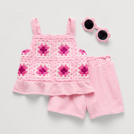 Click here for Btween Baby Girls 2-pc. Short Set  3-6 Months  Pin... prices