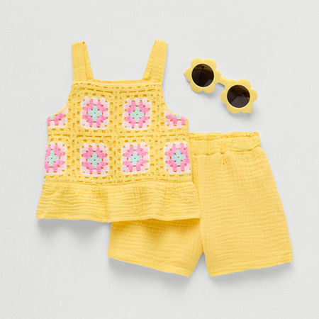 Click here for Btween Baby Girls 2-pc. Short Set  3-6 Months  Yel... prices