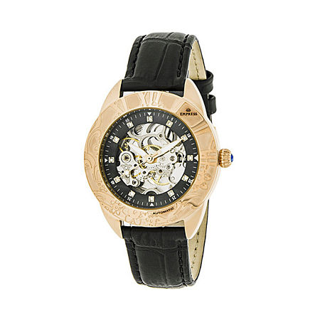 Click here for Empress Unisex Adult Black Leather Strap Watch Emp... prices