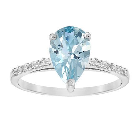 Click here for Womens 1/10 CT. T.W. Lab Created Blue Aquamarine 1... prices