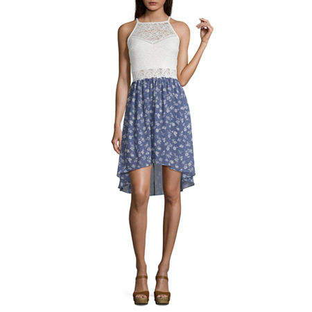 Click here for by&by Womens Juniors Sleeveless Floral High-Low Fi... prices