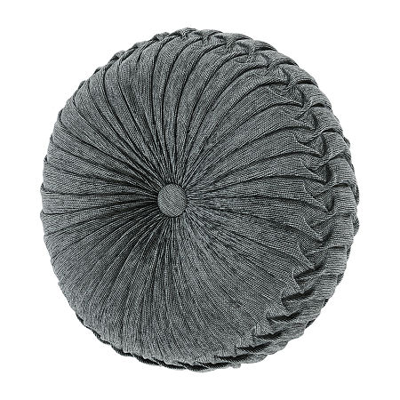 J Queen New York Botticelli Tufted Decorative Pillow  15 Round - Navy