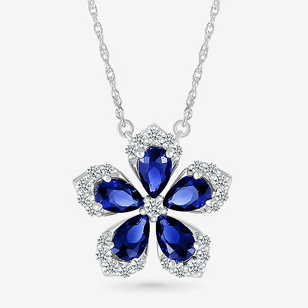 Click here for Womens Lab Created Blue Sapphire & 1/5 CT. T.W. Ge... prices
