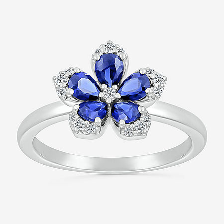 Click here for Womens Diamond Accent Lab Created Blue Sapphire St... prices