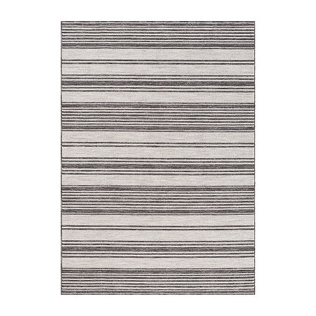Click here for Winona Multi Stripe PET Yarn Indoor Outdoor Rectan... prices