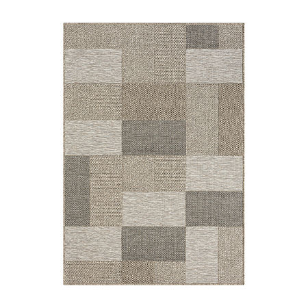 Lr Home Oliva Oliva-114 5 x 7 Outdoor Area Rug - Tan  Brown