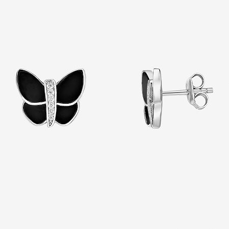 Click here for Genuine Black Onyx Sterling Silver 12mm Butterfly... prices