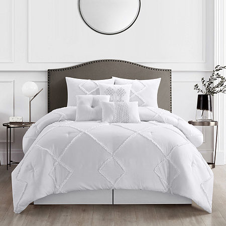Stratford Park Amber 7-Piece Comforter Set  California King - White