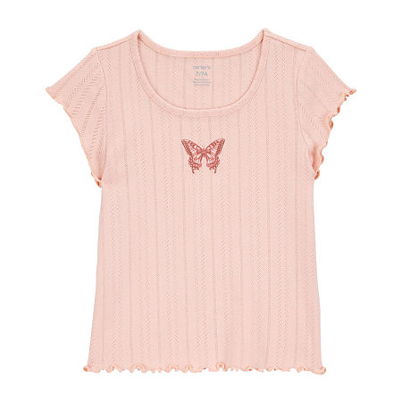 Click here for Girls Carters(R) Butterfly Textured Knit Short Sle... prices