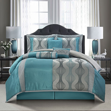 Stratford Park Kath 7-Piece Comforter Set  Queen - Blue