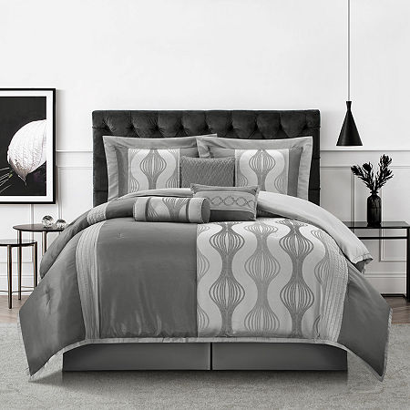 Stratford Park Kath 7-Piece Comforter Set  Queen - Gray
