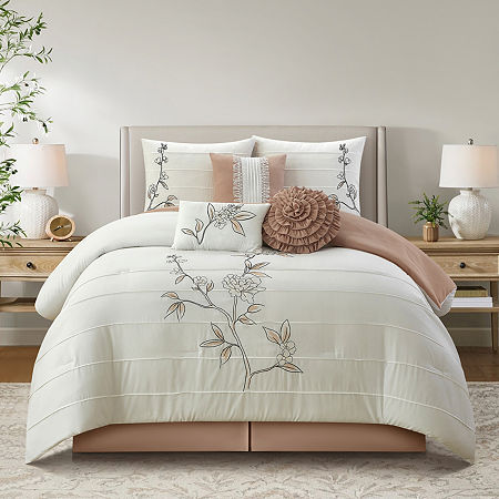 Stratford Park Mona 7-Piece Comforter Set  King - Blush
