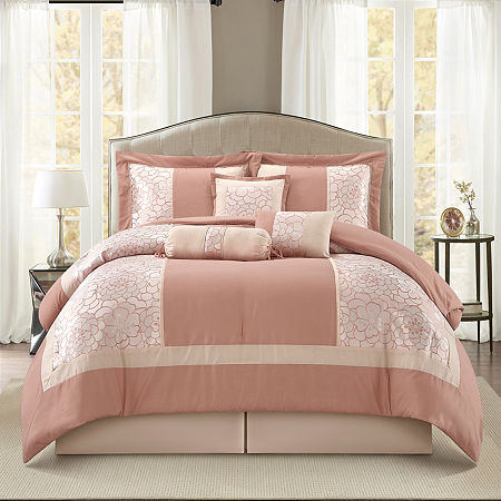 Stratford Park Sibyl Jacquard 7-Pc. Comforter Set  California King - Blush