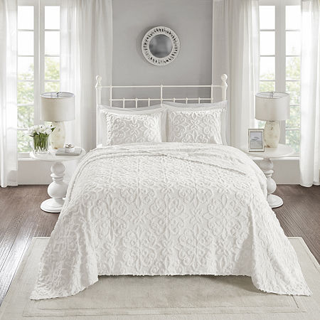 Madison Park Sabrina Tufted Chenille 3-Pc. Bedspread Set  King/California King - White