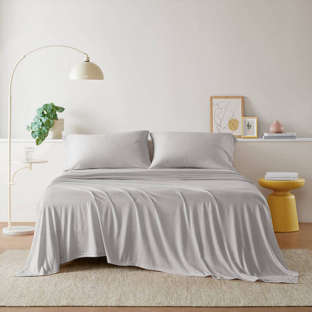 Intelligent Design Jersey Knit Cotton Blend 4-Pc. Sheet Set  King - Gray