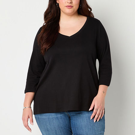 Click here for St. Johns Bay Womens Easy-on + Easy-off V Neck 3/4... prices