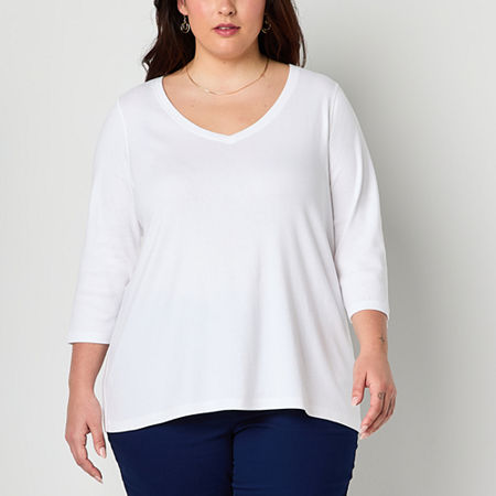 Click here for St. Johns Bay Womens Easy-on + Easy-off V Neck 3/4... prices