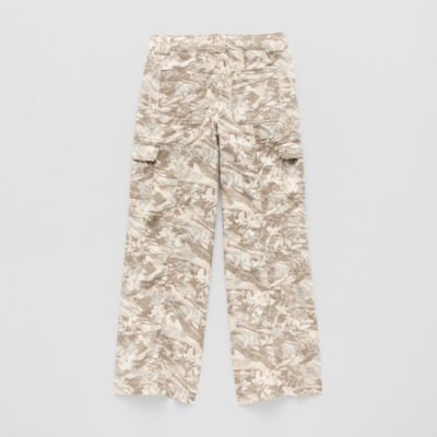 Thereabouts Little & Big Kid Girls Wide Leg Cargo Pant, Color: Soft ...