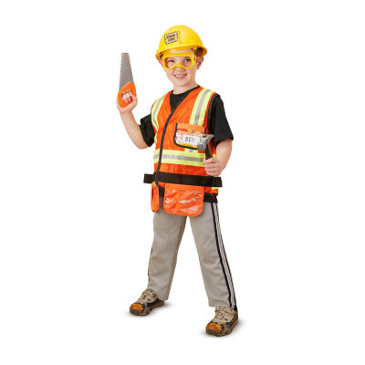 Melissa & Doug Construction Worker Role Play Costume Set Unisex Dress ...