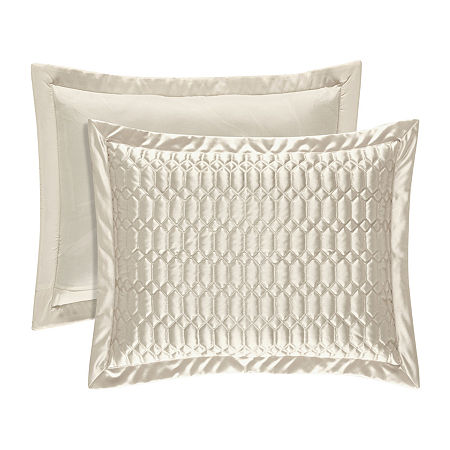J Queen New York Satinique Quilted Sham  King - Natural