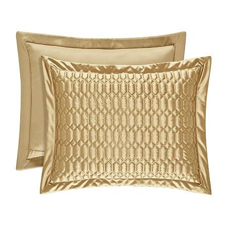 J Queen New York Satinique Quilted Sham  King - Gold