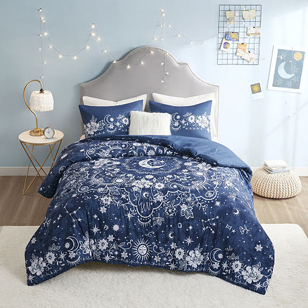 Intelligent Design Stella Celestial Medallion 3-Pc. Comforter Set  Twin/Twin Xl - Navy